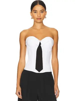 GUIZIO Chrys Pinstripe Corset White & Black
