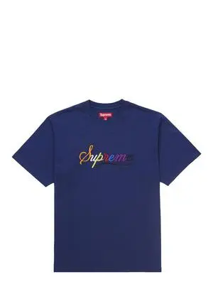 Supreme Cursive Short Sleeve Top Navy Blue