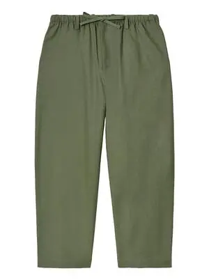 Cos Barrel-Leg Drawstring Trousers Green