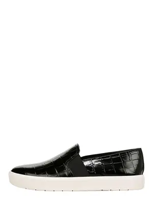 Vince Blair Croc-embossed Leather Sneakers - Black
