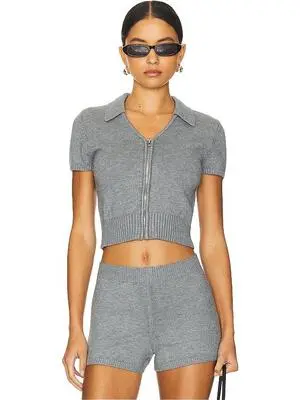 GUIZIO Calesia Zip-up Top - Grey