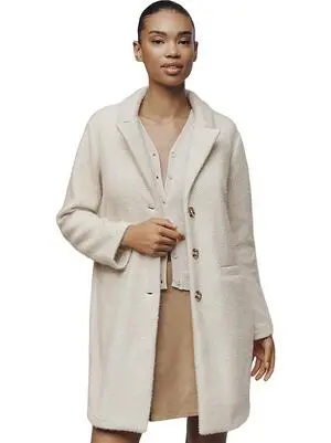 Sanctuary Hometown Fuzzy Knit Coat Jacket - Latte Float