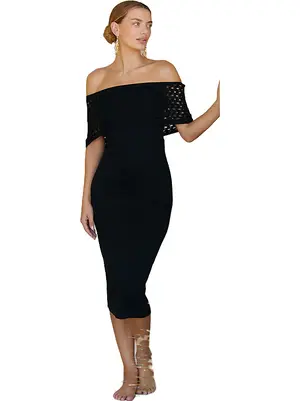 Peixoto Avril Knit Midi Dress - Black