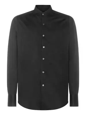 Canali Long-sleeve Cotton Shirt Black