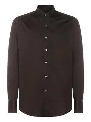 Canali Long-sleeve Cotton Shirt - Brown