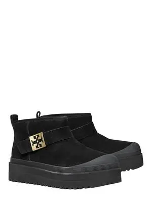 Tory Burch Mellow Shearling Platform Boot - Perfect Black/gold