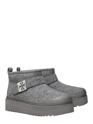 Tory Burch Mellow Shearling Platform Boot - Storm Cloud/silver