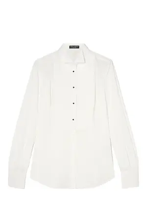 GUCCI Piqué-trimmed Paneled Cotton-poplin Shirt