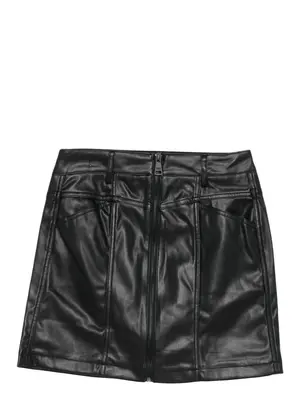 Dkny Faux Leather A-line Mini Skirt - Black