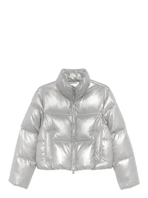 Peserico Lamé-effect Puffer Jacket - Grey