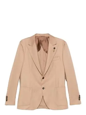 LARDINI Brooch-detail Blazer - Neutrals