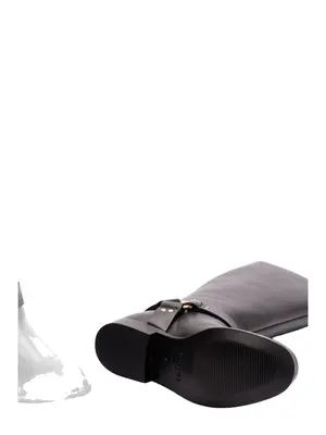 TWINSET Buckled Equestrian Boots - Black