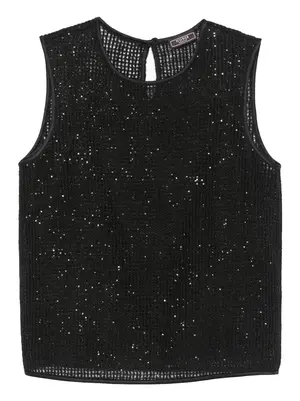 Peserico Open-knit Sleeveless Top - Black