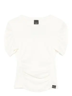 Pinko Ruched-detailing T-shirt - Neutrals