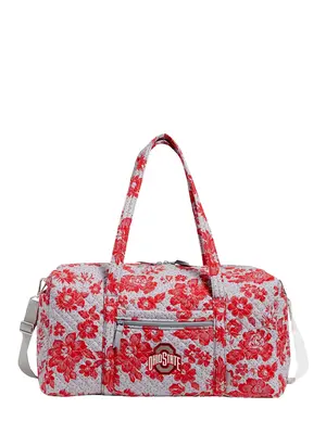 VERA BRADLEY Collegiate Large Travel Duffel Bag - Gray/red