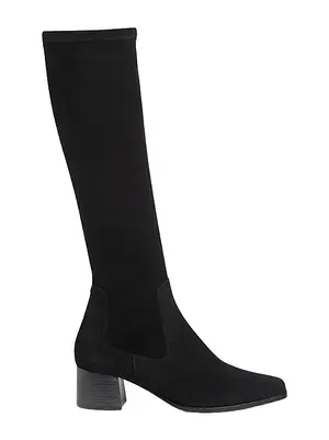 Whistles Blair Zipped Suede Knee-high Boots - Black