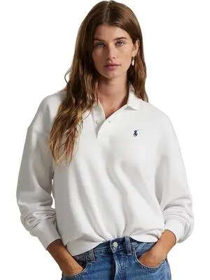 Ralph Lauren Polo-collar Fleece Pullover - White