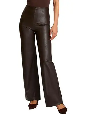Commando Faux Leather Wide Leg Trousers - Espresso