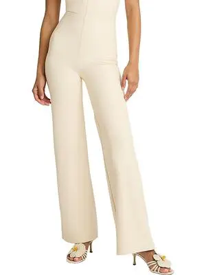 Commando Faux Leather Wide Leg Trousers Ivory