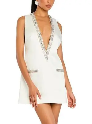 Retrofete Nancie Embellished Shift Dress - White