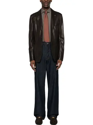Tagliatore Pearson Lambskin Blazer - Brown
