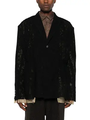 CHIAHUNG SU Patchwork Detail Blazer - Black
