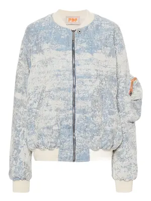 PDF Dust-effect Denim Jacket - Blue