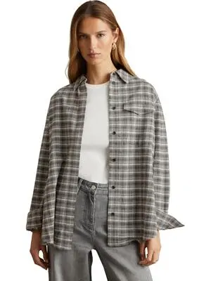 REISS Lorena Checked Shirt - Grey