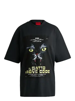 Hugo Graphic-print Cotton T-shirt - Black