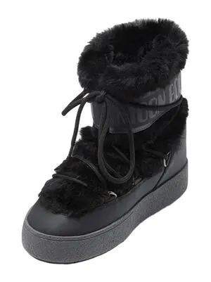 Moon Boot Track Faux Fur Ankle Boots - Black
