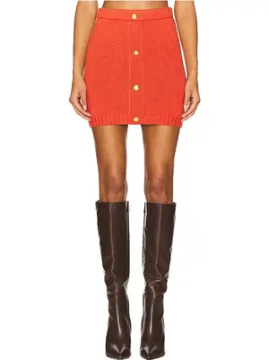 LOVERS AND FRIENDS Christa Knit Mini Skirt - Red