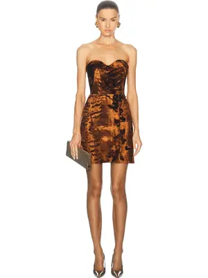 Alexander McQueen Strapless Mini Dress - Tan