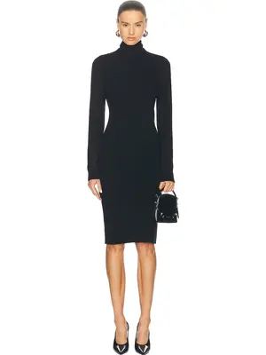 Givenchy Backless Long Sleeve Knit Dress - Black