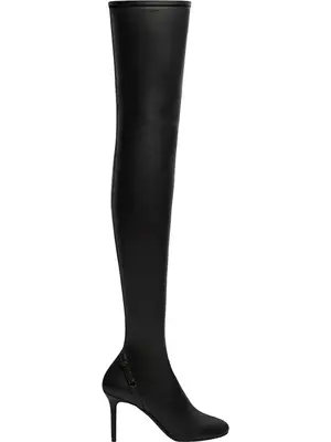 COURREGES Oblique Thigh-high Boots - Black