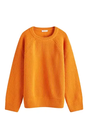 Valentino Garavani Fisherman Rib Crew Knit - Pure Orange