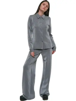 Rosetta Getty Fitted Lurex Shirt - Silver