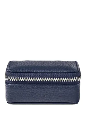 ASPINAL OF LONDON Logo-print Grained Leather Jewellery Case - Navy