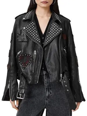 ALLSAINTS Leather Biker Jacket - Black