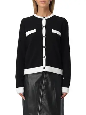 Karl Lagerfeld Cardigan With Contrast Trim - Black