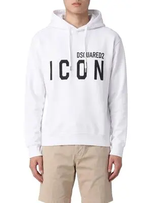 Dsquared2 Cotton Hoodie With Contrast Logo - White