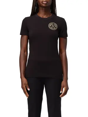 Versace Versace Jeans Couture Crewneck T-Shirt With Logo Detail Black