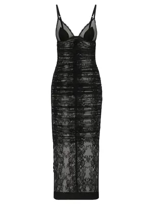 Dolce & Gabbana Dolce & Gabbana Chantilly Lace Slip Midi Dress Multi
