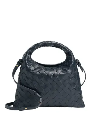 Bottega Veneta Bottega Veneta Mini Calfskin Hop Bag Blue