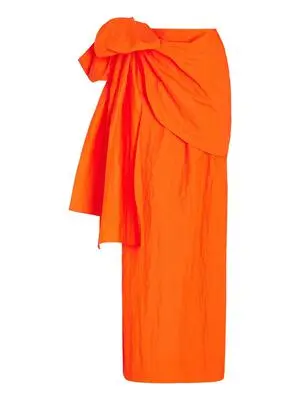 Rosie Assoulin Hustle & Bustle Maxi Wrap Skirt - Orange