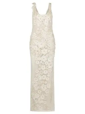 HEIRLOME Emily Flower-detailed Knit Gown - Ivory