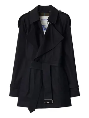 Burberry Cotton Gabardine Trench Coat - Black