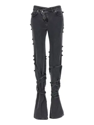 Alexander McQueen Jeans With Asymmetric Closure - Black