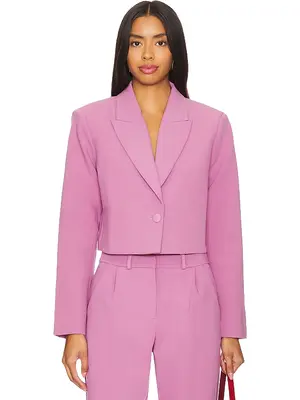 Amanda Uprichard Reggie Crop Blazer - Azalea
