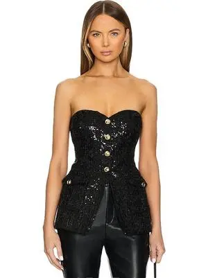 ASTR THE LABEL Milani Sequin Embellished Tweed Top