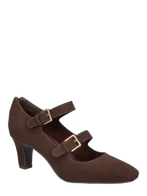 EASY WORKS BY EASY STREET EASY STREET Willis Mary Jane Pumps Brown Matte